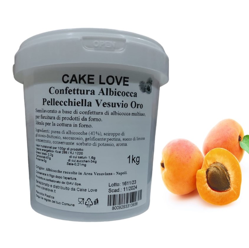 Confettura Albicocca Pellecchiella Vesuvio Oro 1KG-Cake Love - Cake Love